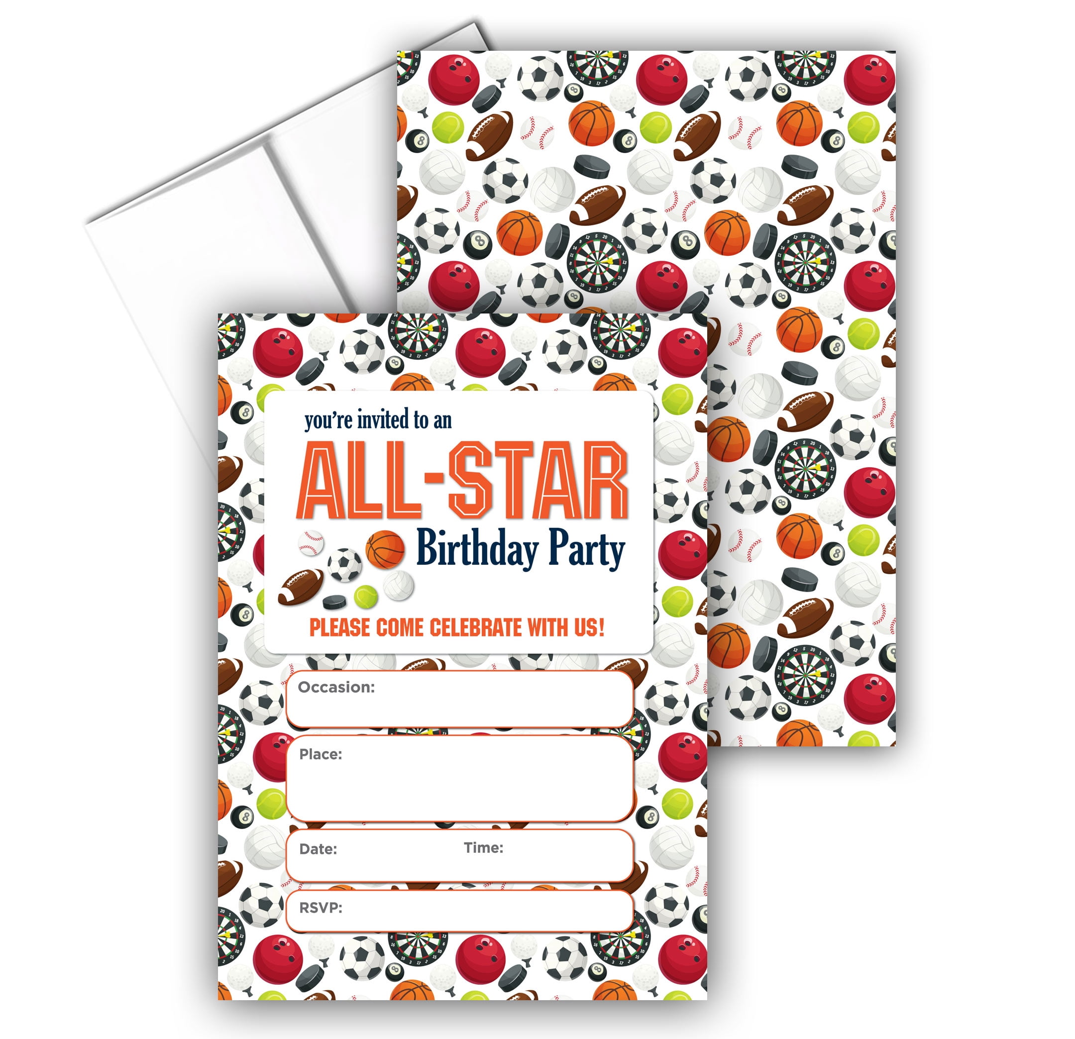 Stonehouse Collection | All Star Themed Party Invitations for Kids and ...