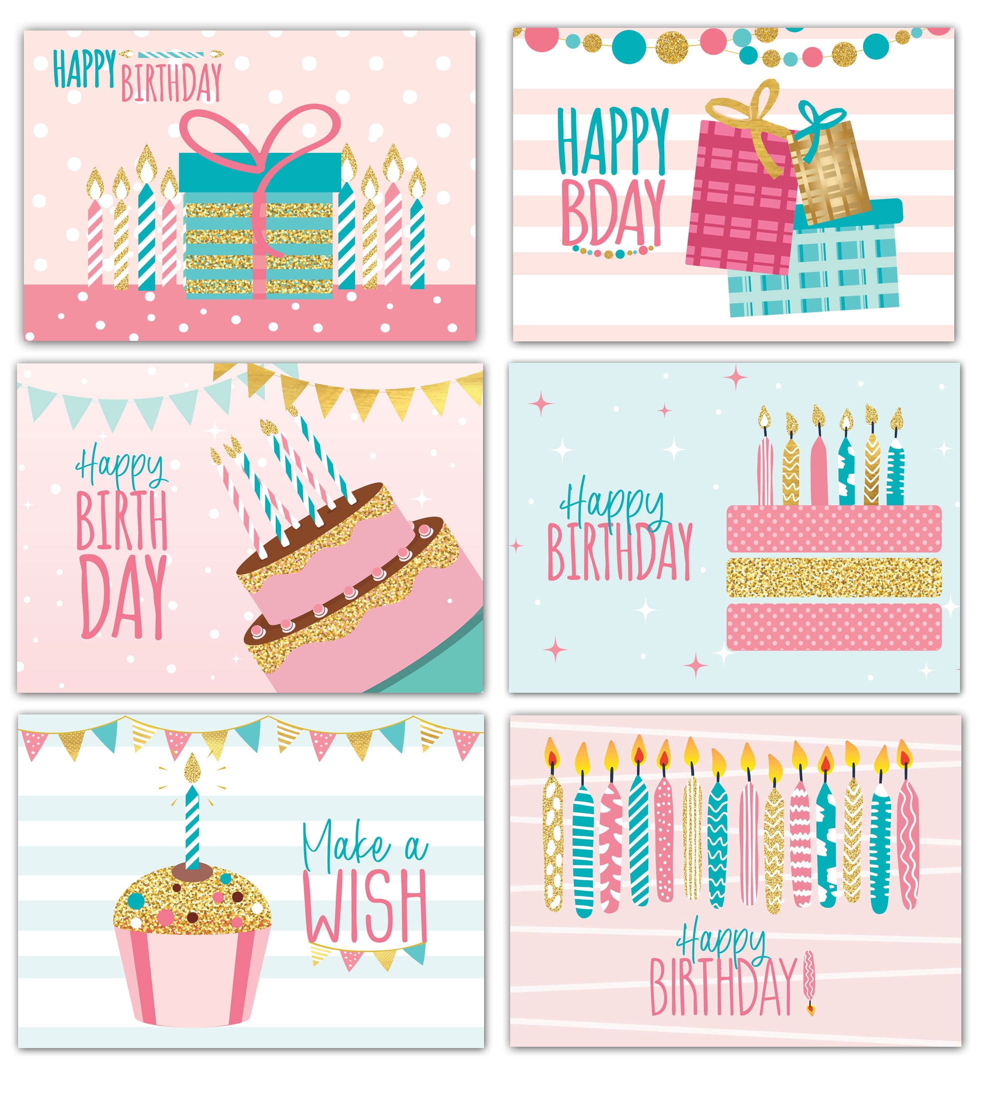 Stonehouse Collection | Birthday Postcards | Assorted Cake, Candles and ...