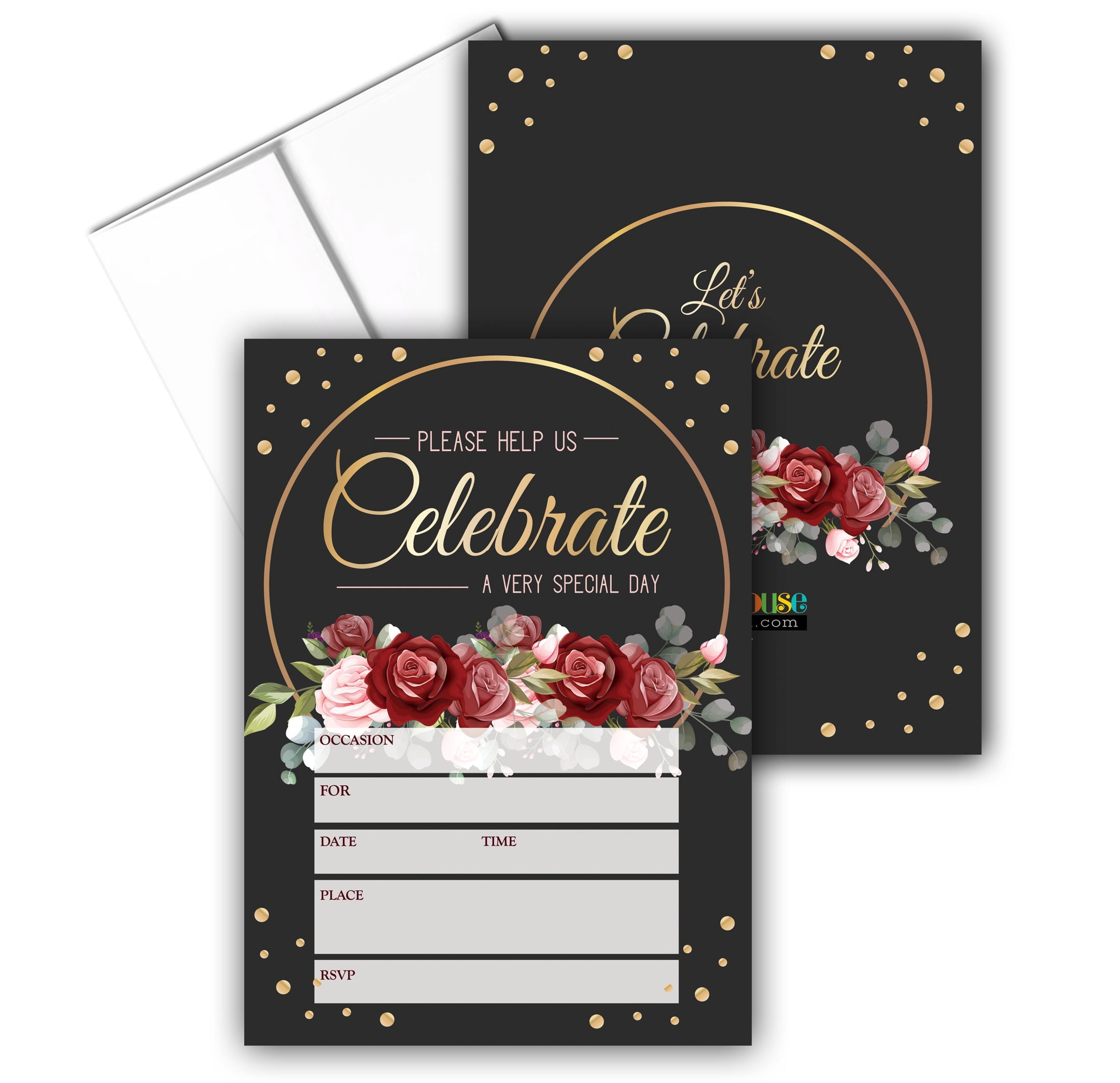 Stonehouse Collection - Formal Party Invitations - Red Rose Wedding ...