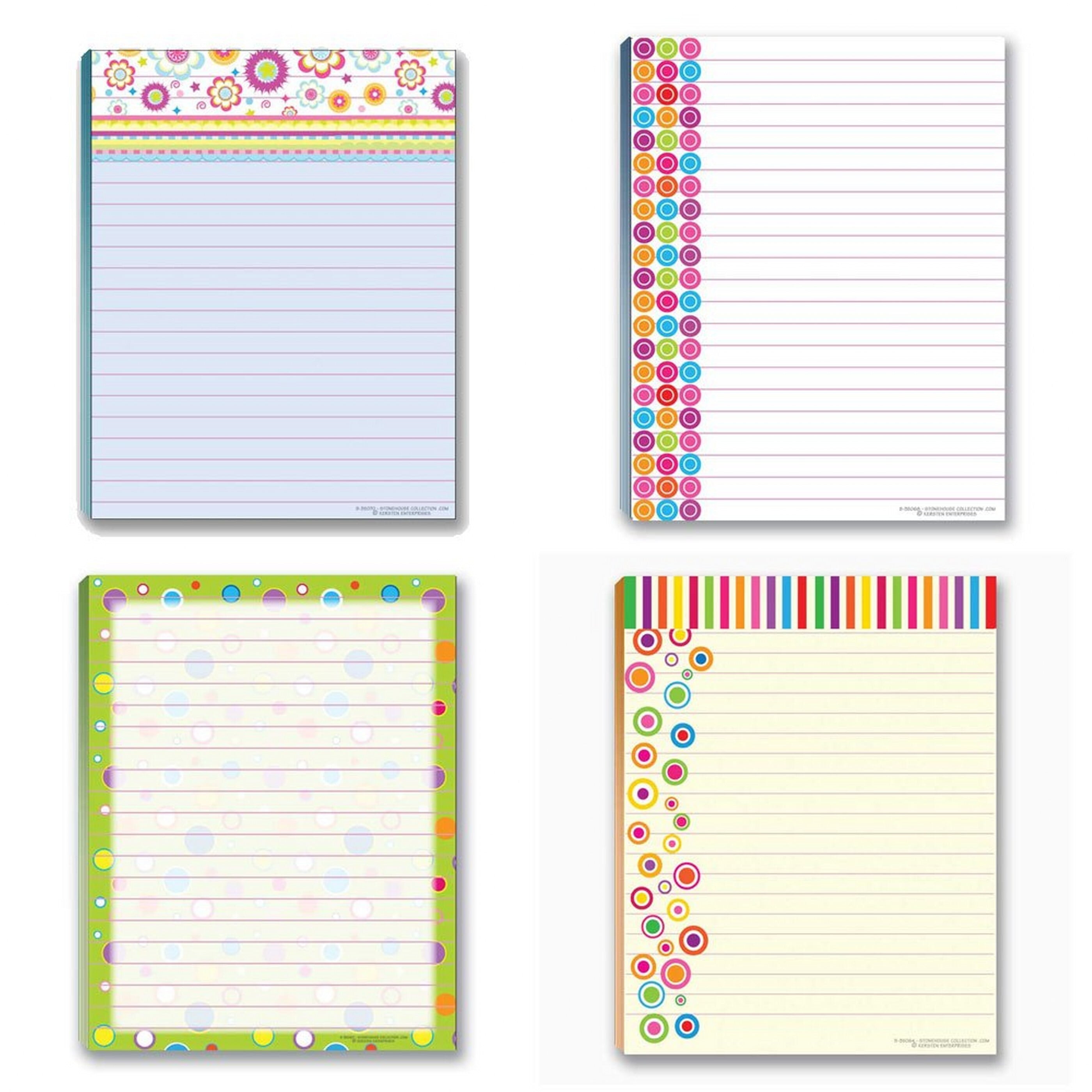 Stonehouse Collection Fun Pattern Designs Pads - USA Made- 4 Assorted ...