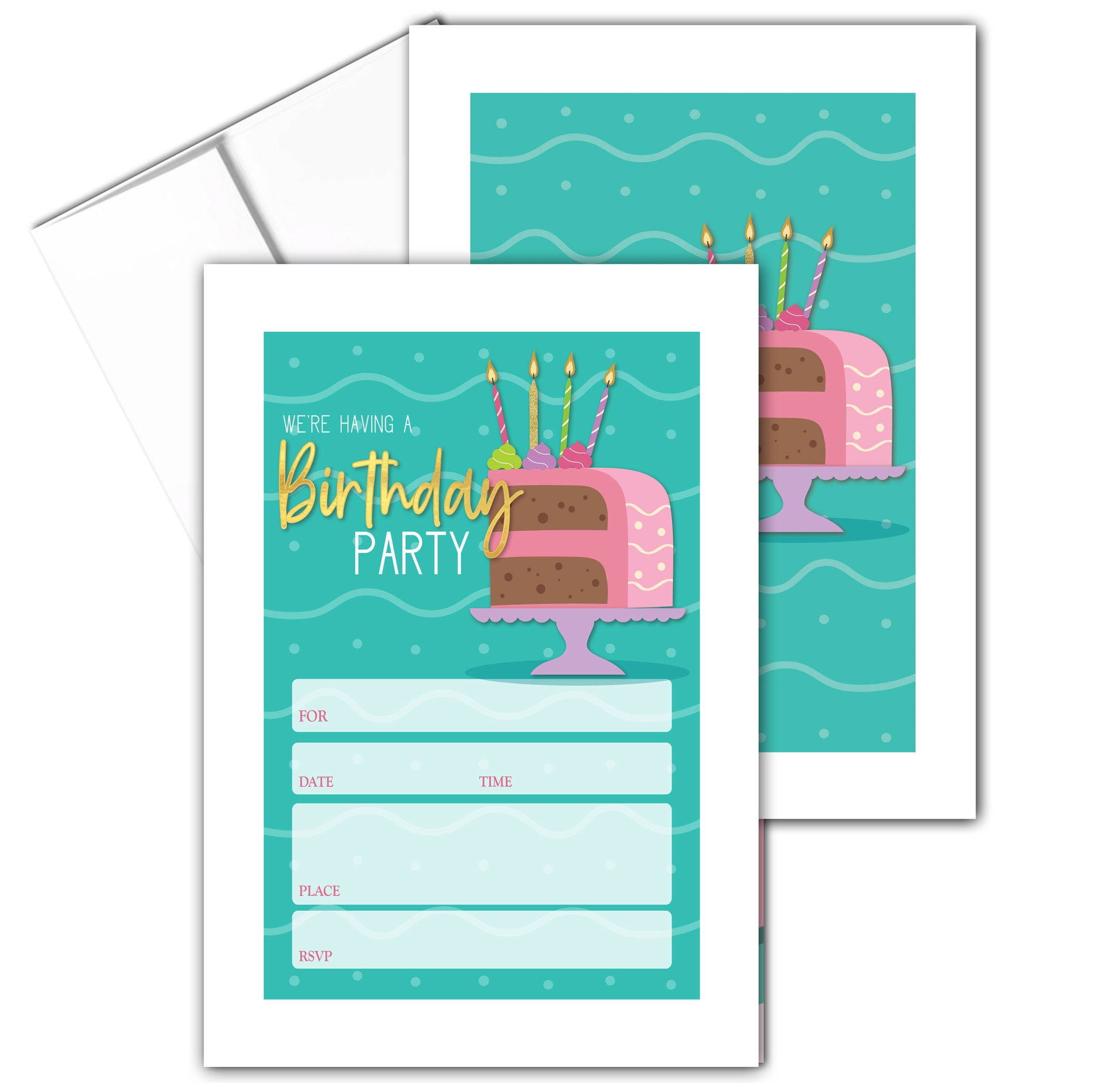 Stonehouse Collection Kids Fill in the Blank Party Invitations, 5 x 7 ...