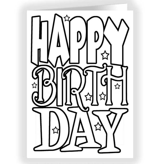 Stonehouse Collection | Kids Happy Birthday Coloring Cards – Color-in ...