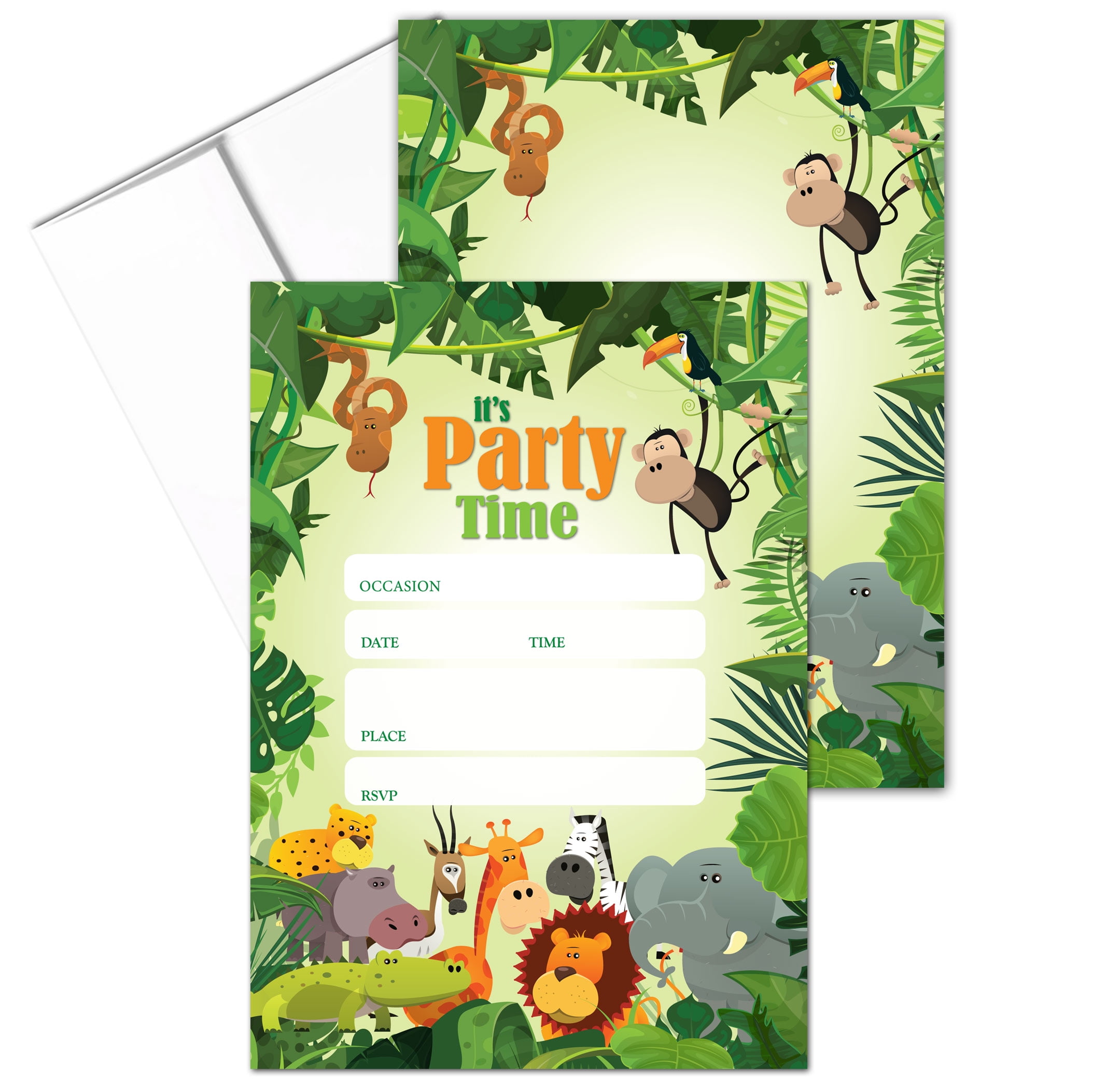 Stonehouse Collection | Safari Party Invitations | 25 African Animal ...