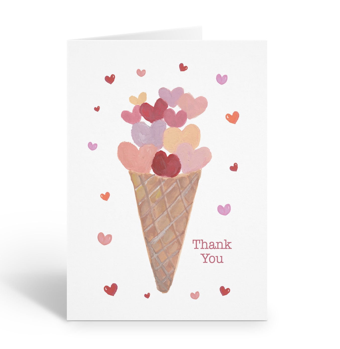 Stonehouse Collection | Thank You Ice Cream Heart Watercolor Note Card ...