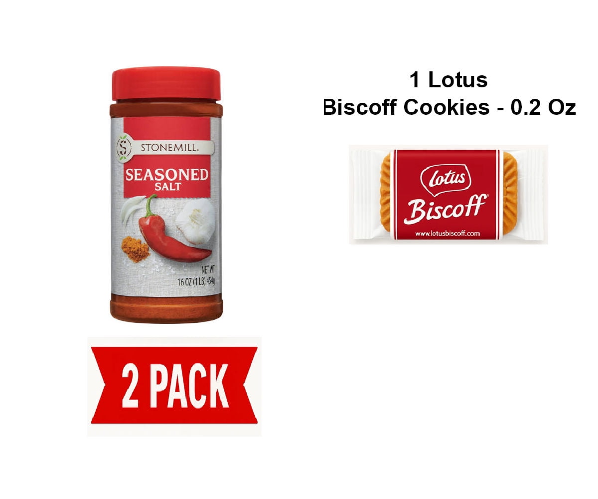 Stonemill Seasoned Salt, 16 oz - Pack of 2 & Lotus Biscoff Cookie - 0.2 ...