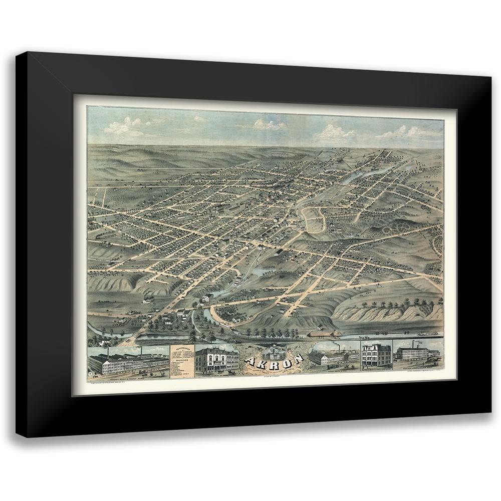Stoner 14x12 Black Modern Framed Museum Art Print Titled - Akron Ohio ...