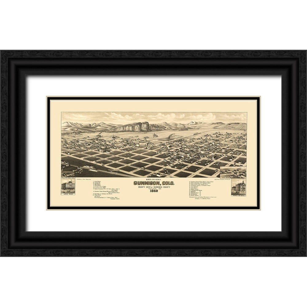 Stoner 18x11 Black Ornate Wood Framed with Double Matting Museum Art ...