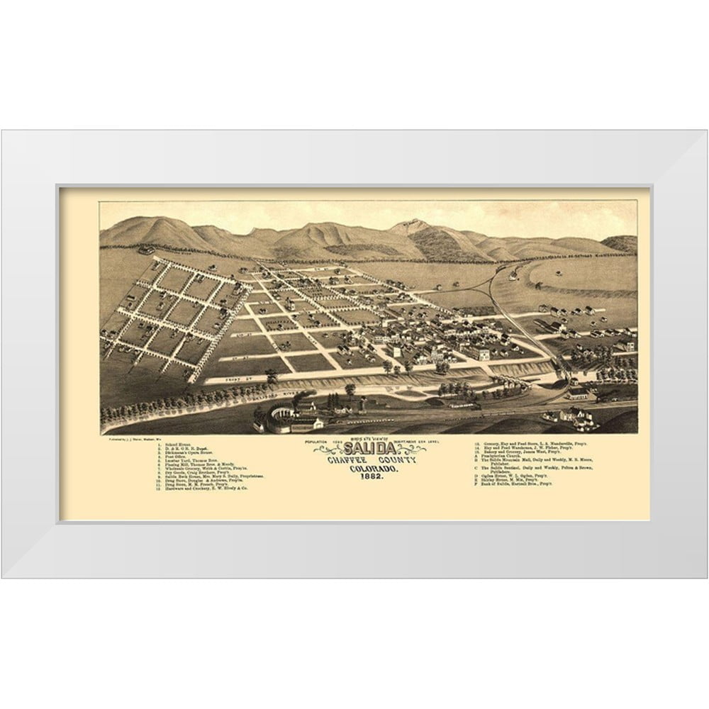 Stoner 18x12 White Modern Wood Framed Museum Art Print Titled - Salida ...