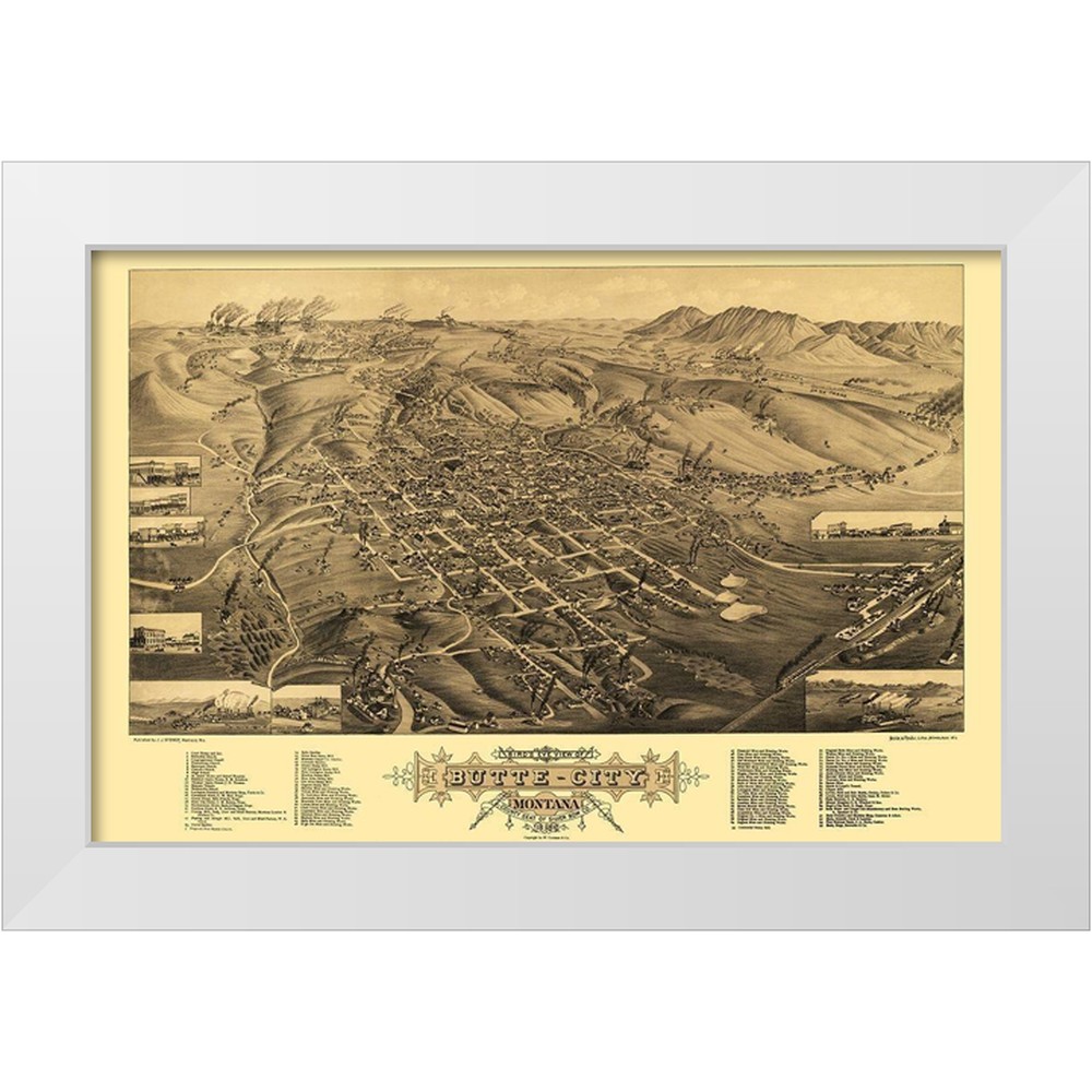 Stoner 18x13 White Modern Wood Framed Museum Art Print Titled - Butte ...
