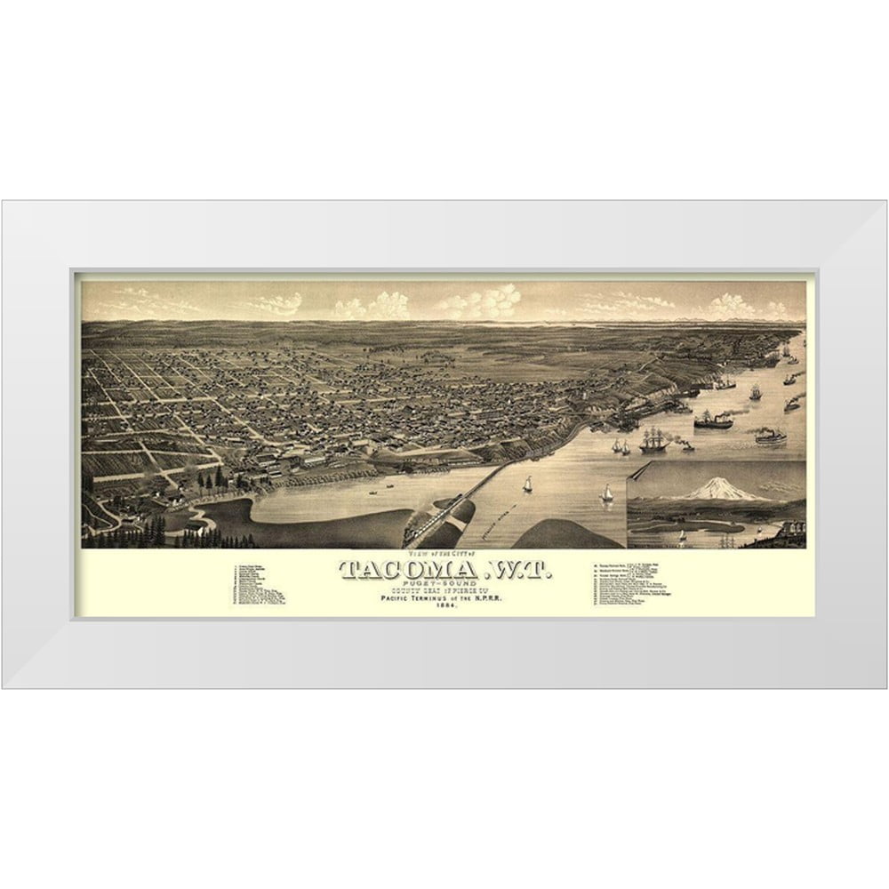 Stoner 24x13 White Modern Wood Framed Museum Art Print Titled - Tacoma ...