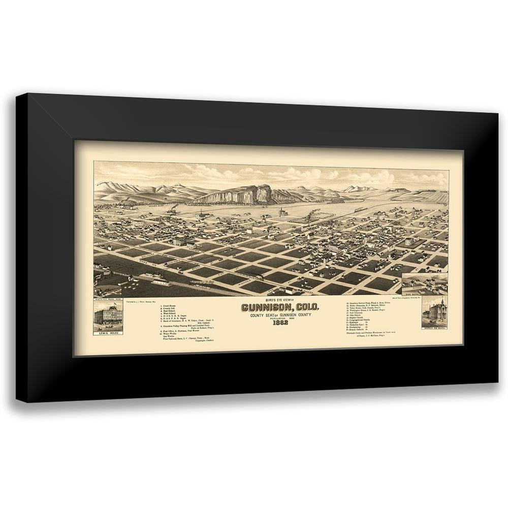 Stoner 24x14 Black Modern Framed Museum Art Print Titled - Gunnison ...