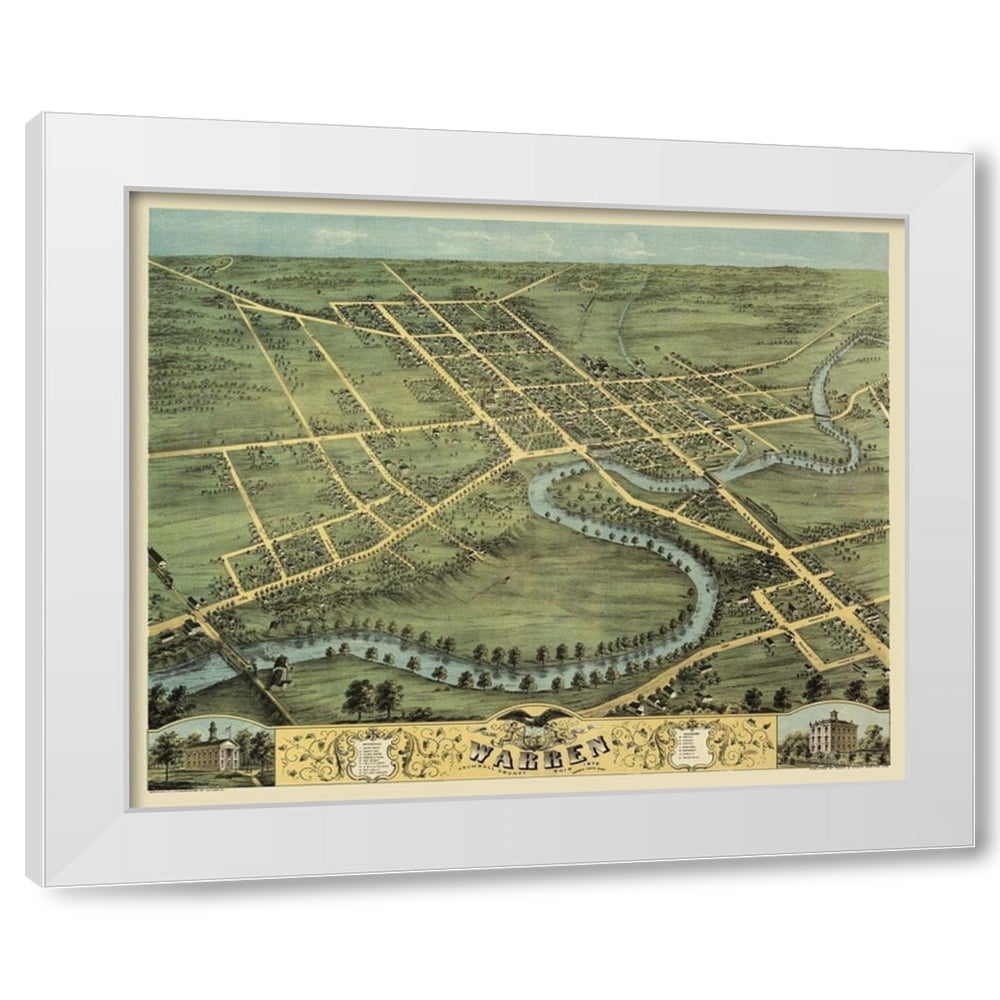 Stoner 4x14 White Modern Wood Framed Wall Art Titled - Warren Ohio ...