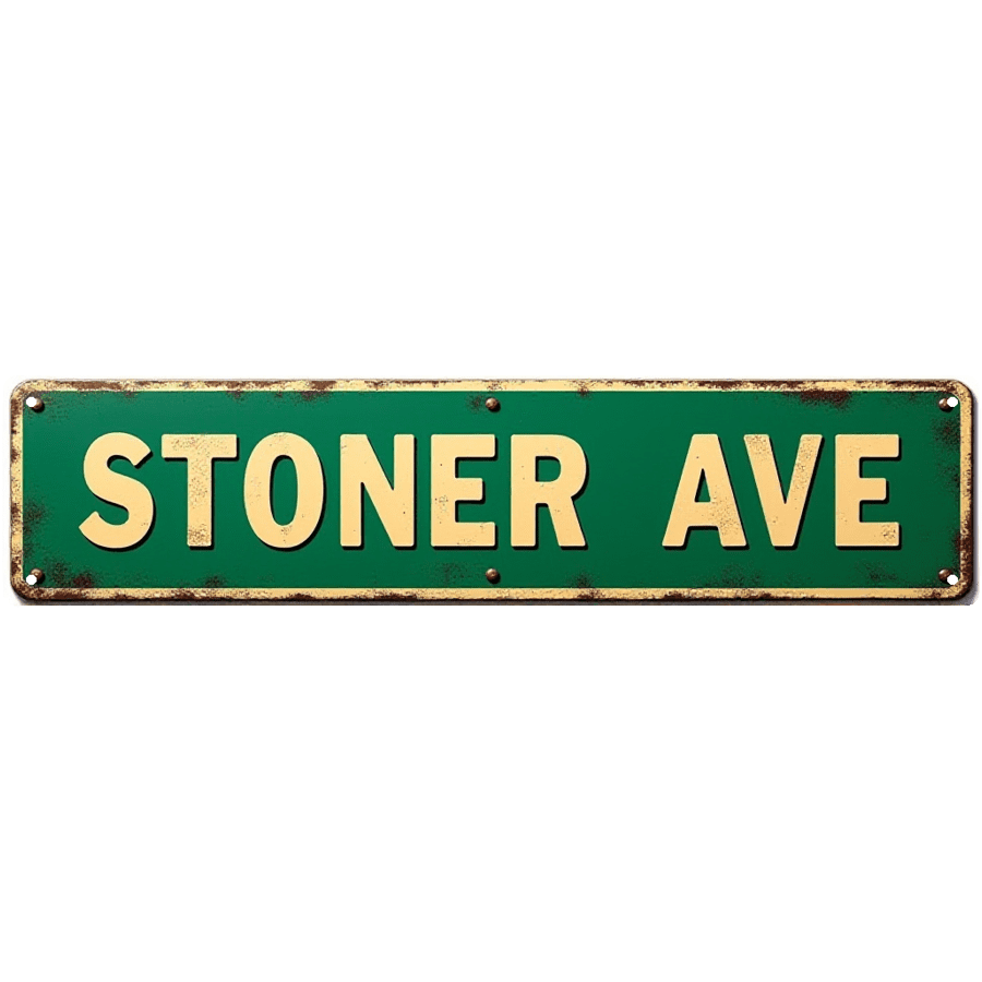 Stoner Ave Humor Tin Sign - 16x4 Inch - Ideal for Garage, Lounge, Man ...