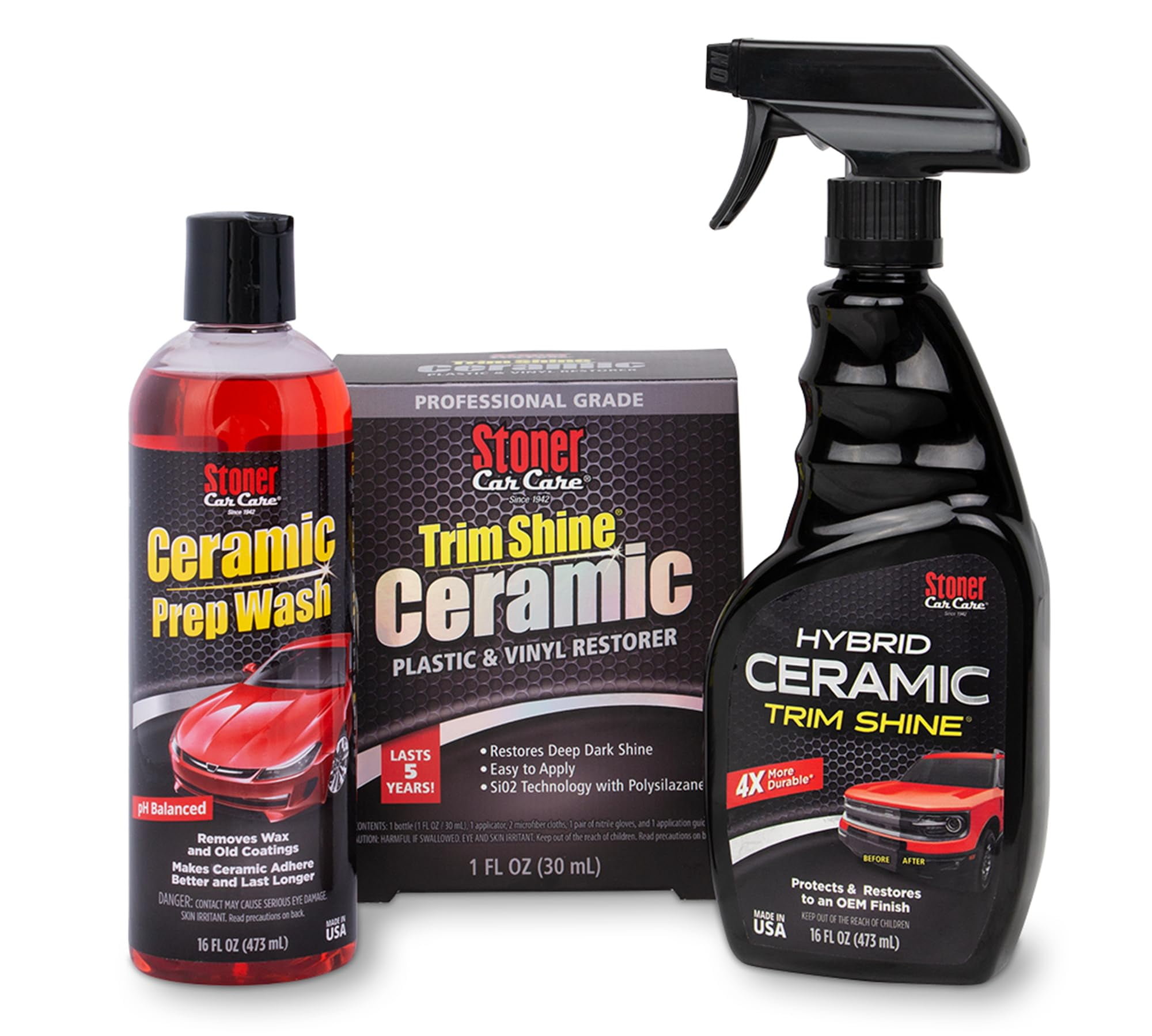 Stoner Car Care 99610 Trim Shine Pro Ceramic Kit – Cleans, Prepares ...
