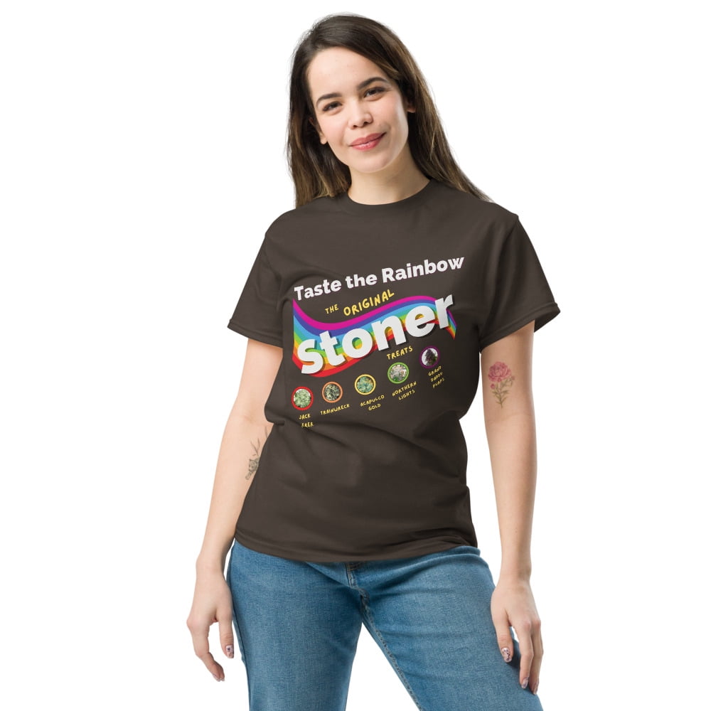 Stoner Taste The Rainbow Men's classic tee (Dark Chocolate, S ...