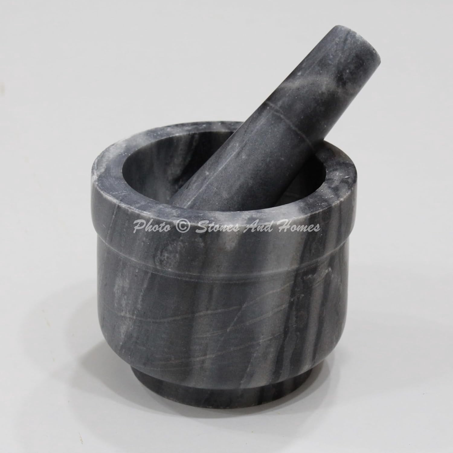 Stones And Homes Grey Marble Mortar And Pestle Set For Kitchen 4 Inch ...
