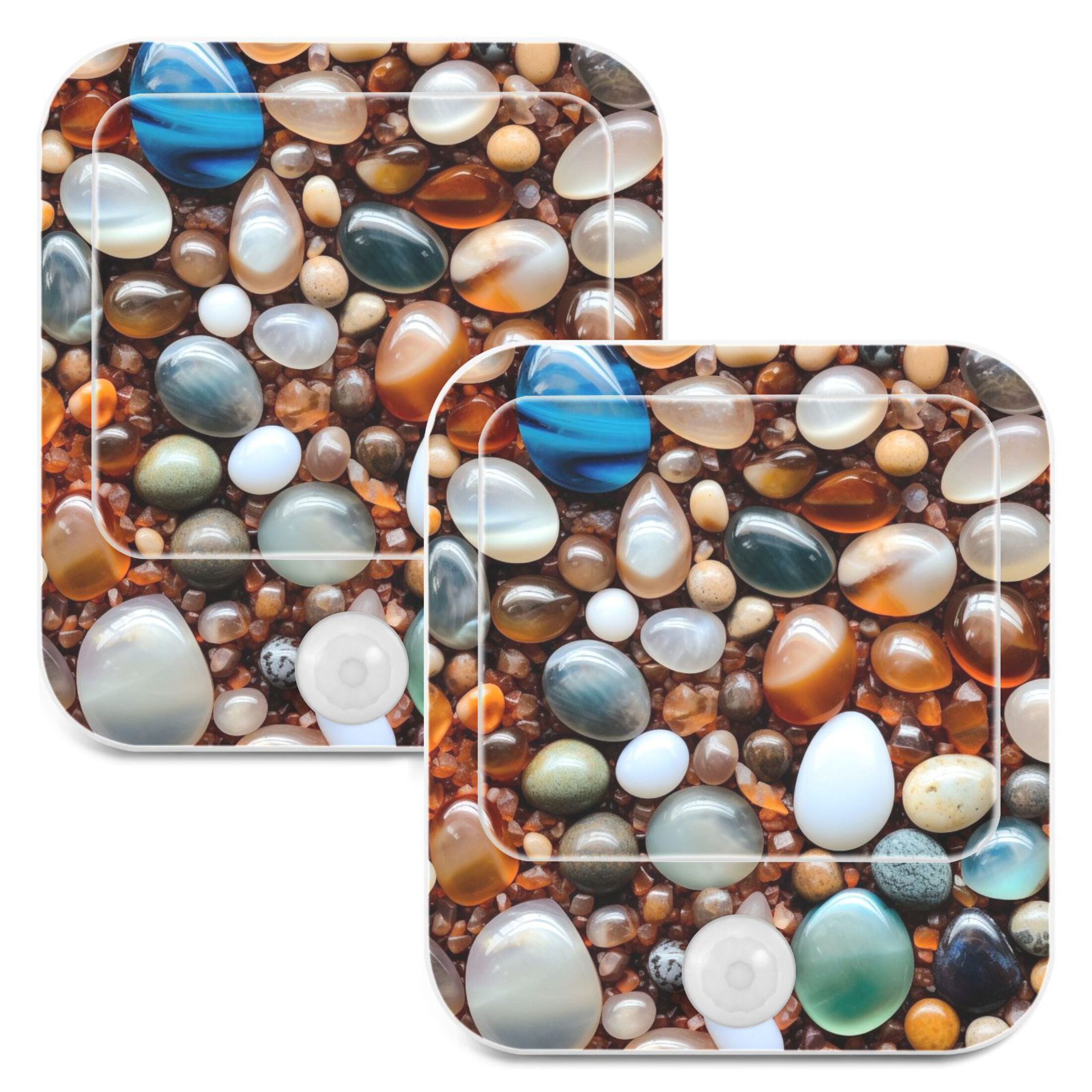 Stones Colorful LED Motion Sensor Night Light Plug into Wall 2 Pack ...