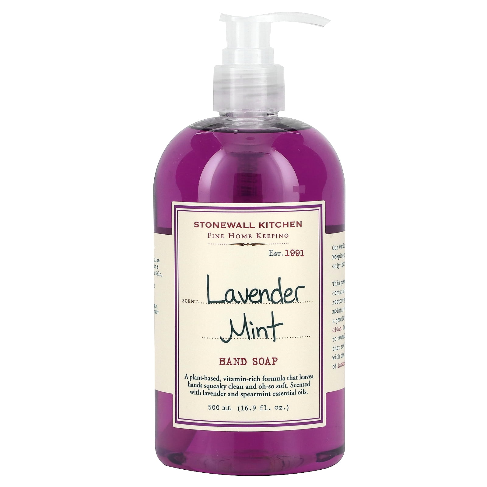 Stonewall Kitchen Hand Soap, Lavender Mint, 16.9 fl oz (500 ml ...