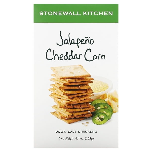 Stonewall Kitchen Jalapeño Cheddar Corn Crackers, 4.4 oz - Walmart ...