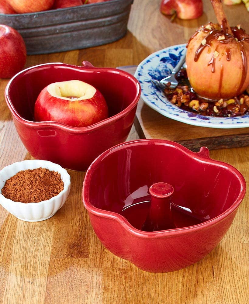 Stoneware Apple Bakers - Set of 2, Oven Safe Baking Bakeware for Easy ...