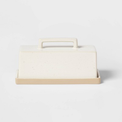 Stoneware Butter Dish White Butter HolderDishwasher Safe - Walmart.com