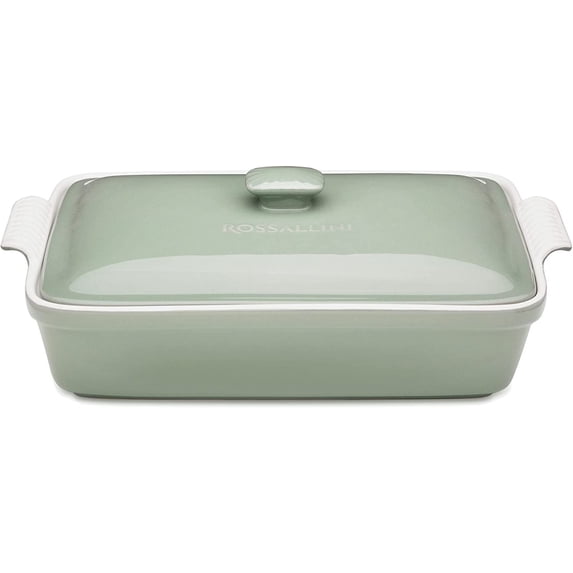 Stoneware Casserole Dish Bakeware Set with Lid, Covered Rectangular ...