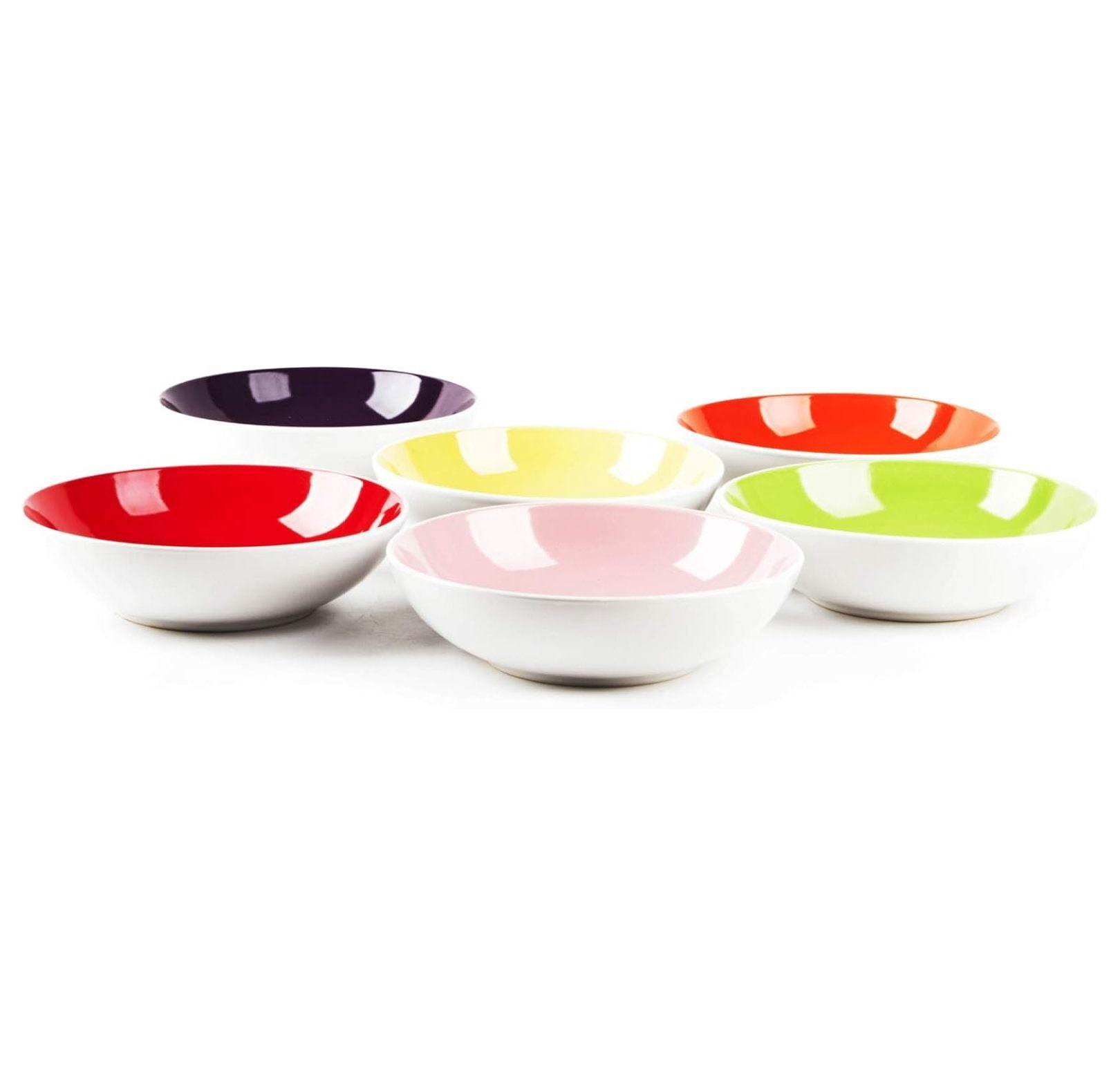 Stoneware Coupe Shape Soup/Pasta Bowl - 8 inch - Set of 6, Very Rose ...