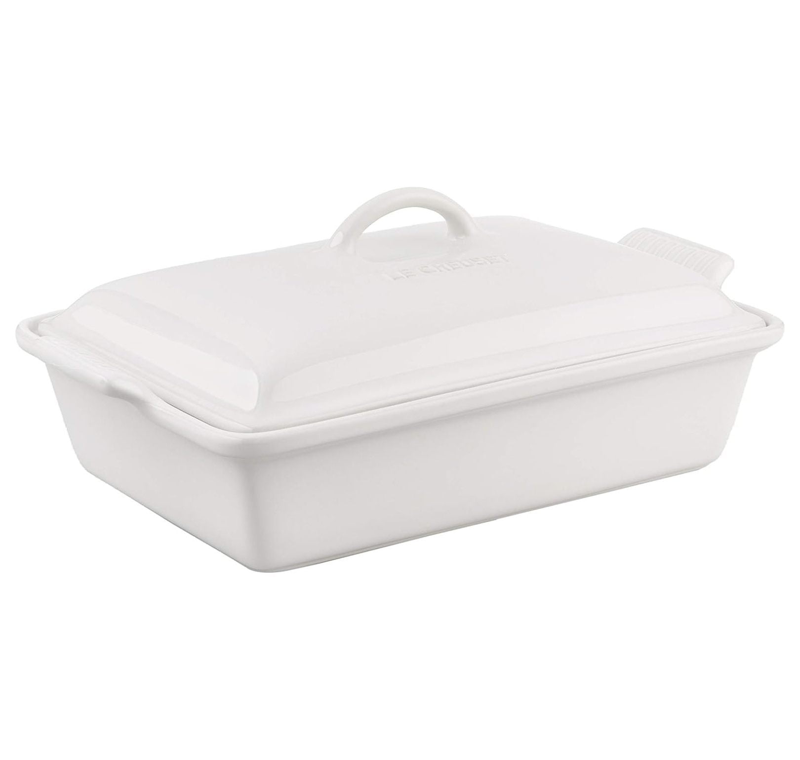 Stoneware Covered Rectangular Casserole, 4 qt. (12" x 9"), White ...