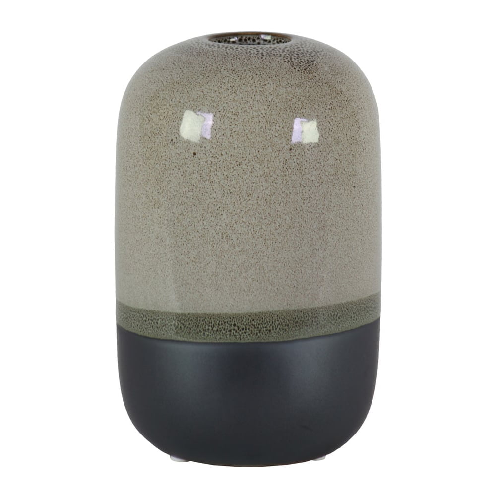 Stoneware Cyclinder Vase with Small Mouth and Black Banded Rim Bottom ...