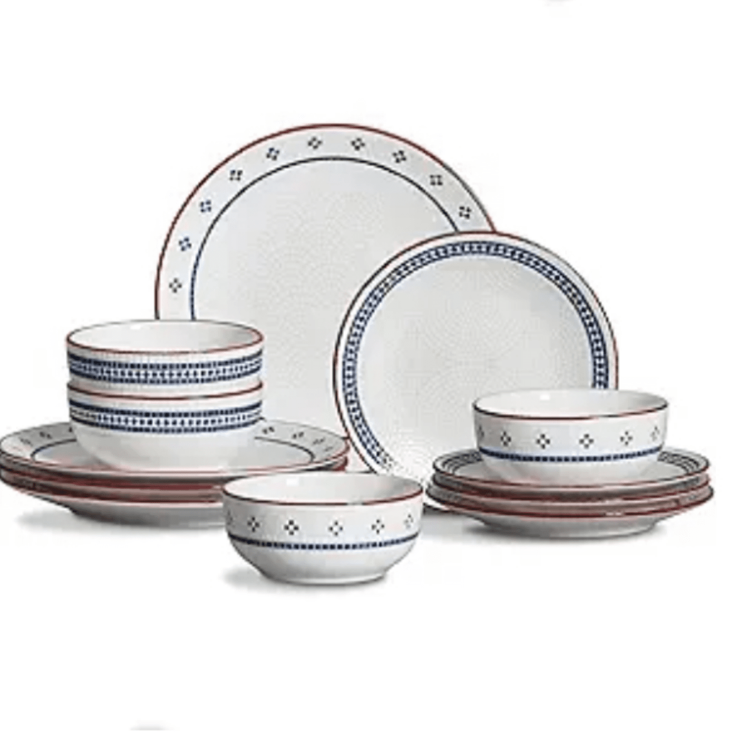 Stoneware Dinnerware Set, 12-piece Vintage Dinnerware Sets for 4 ...