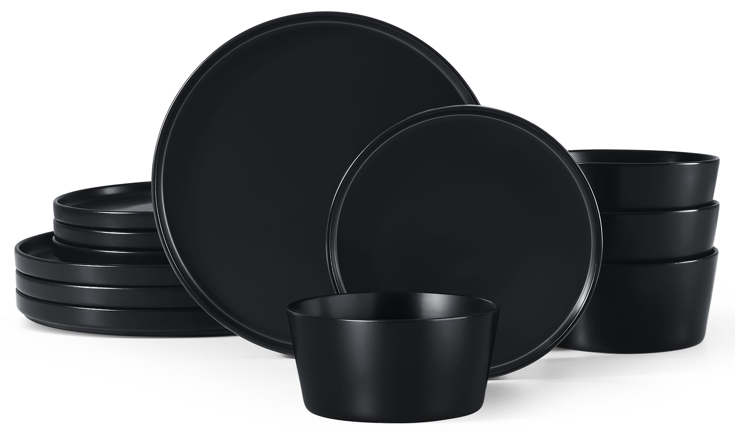 Onader Stoneware Dinnerware Sets, 12 Piece Plates and Bowls Dish Set ...