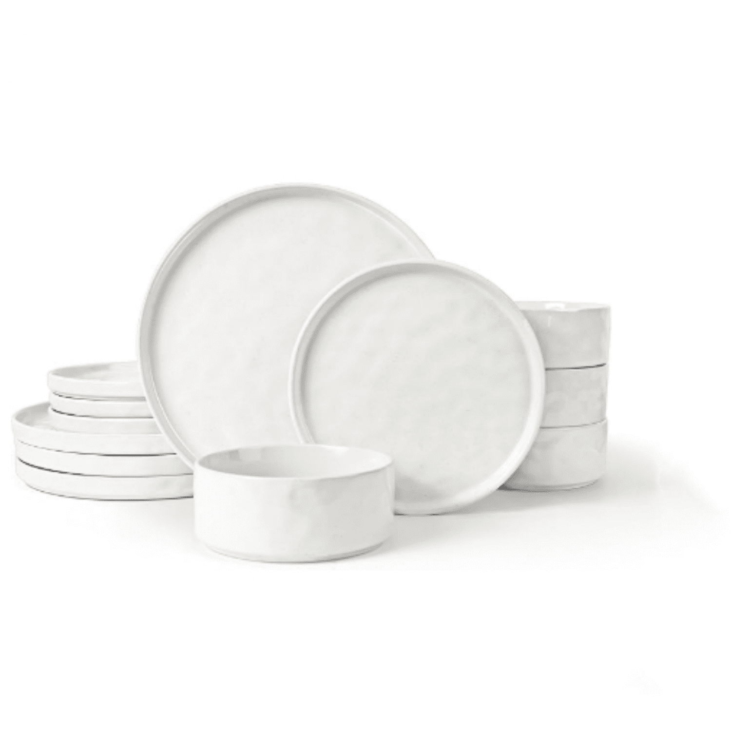 Stoneware Dinnerware Sets, 12 Piece Plates and Bowls Dish Set for 4 ...