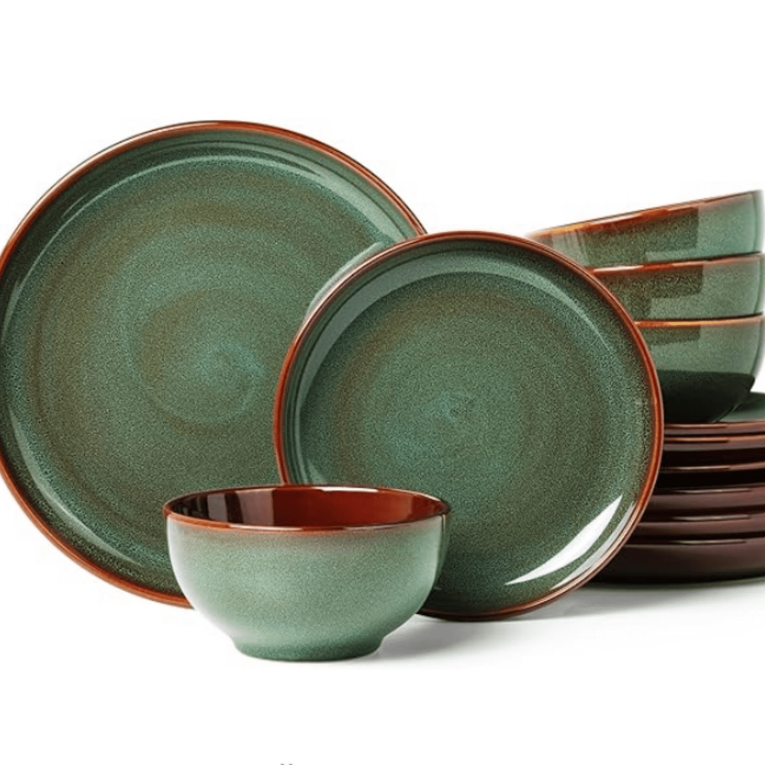 Stoneware Dinnerware Sets, Ceramic Plates and Bowls Set, Microwave ...