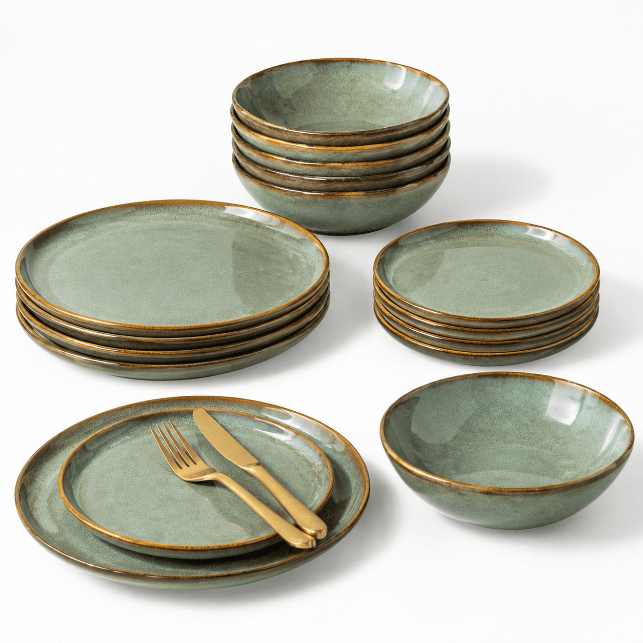 Stoneware Dinnerware Sets For 4 12 Piece Rustic Plates And Set ...