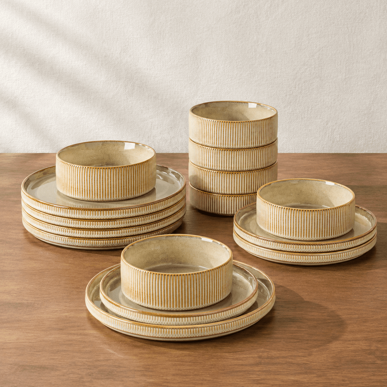 Stoneware Dinnerware Sets For 4 12-piece Plates And Set - Walmart.com