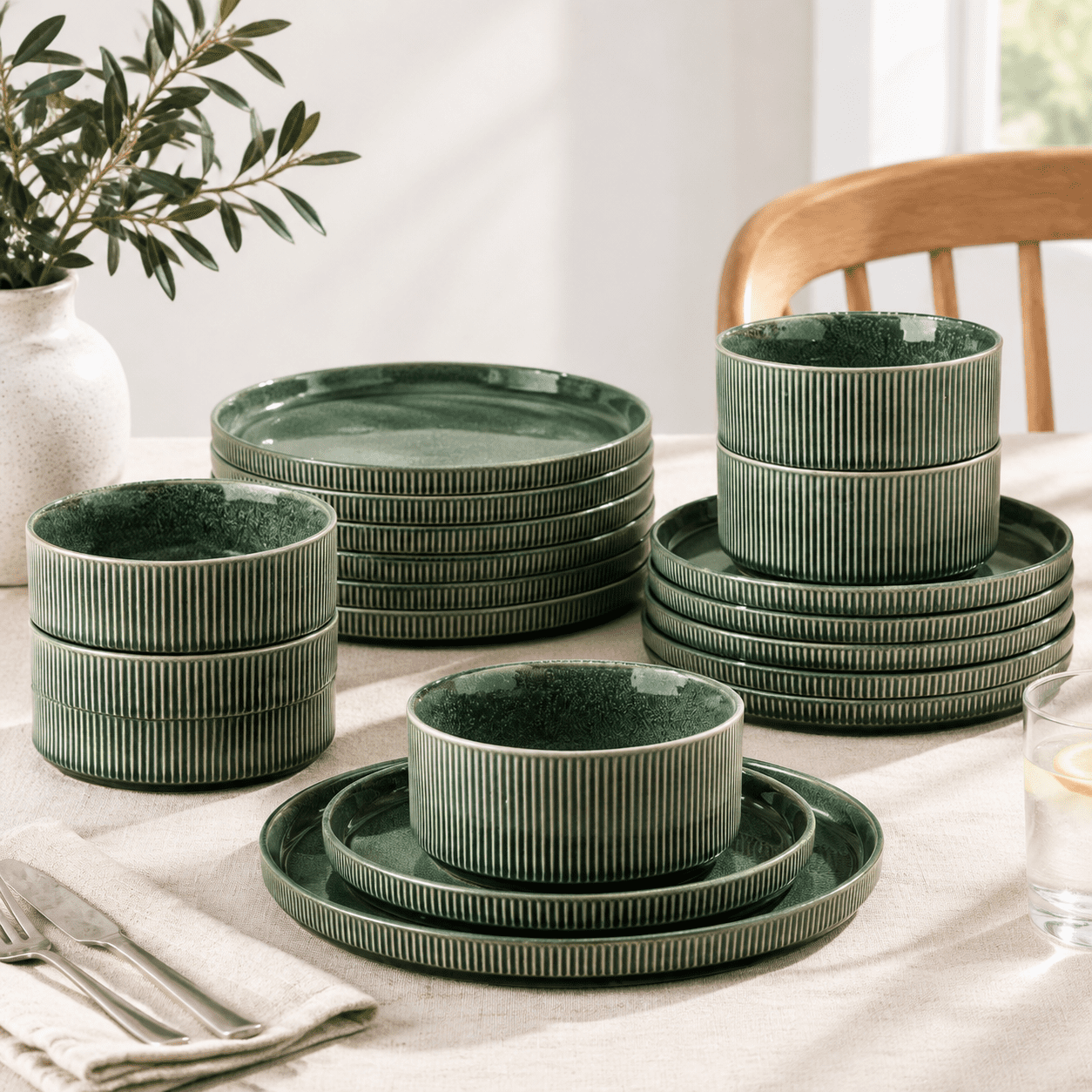 Stoneware Dinnerware Sets For 8 24-piece Plates And Set - Walmart.com