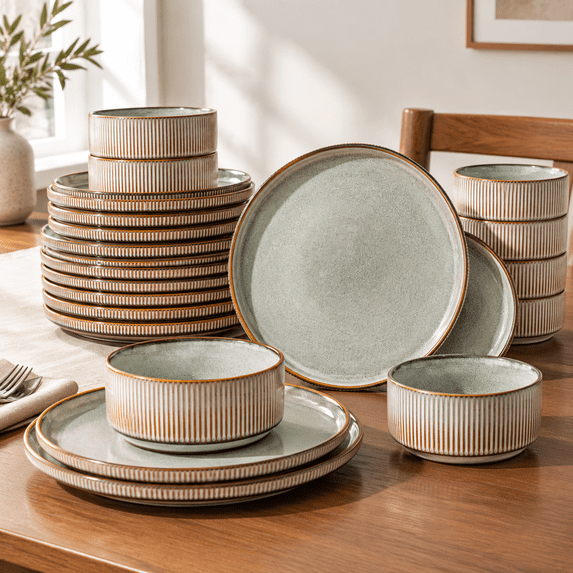 Stoneware Dinnerware Sets For 8 24-piece Plates And Set - Walmart.com