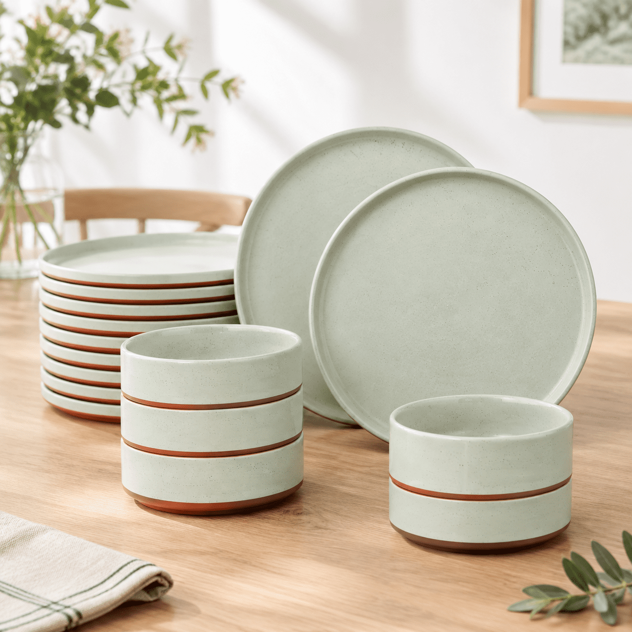 Stoneware Dinnerware Sets Service For 8 24 Plates And Set - Walmart.com