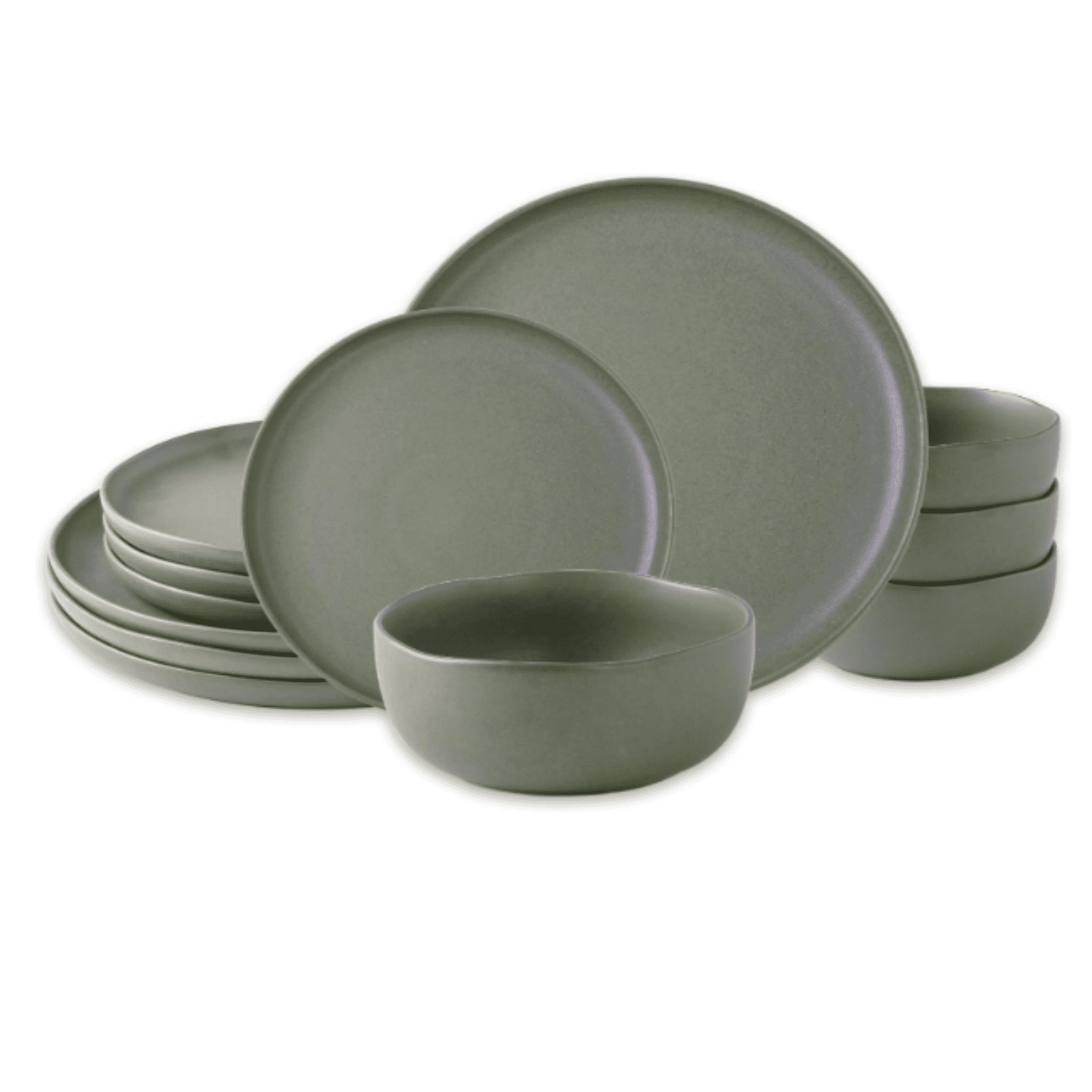 Stoneware Dinnerware Sets, Wavy Rim Ceramic Plates and Bowls Sets ...