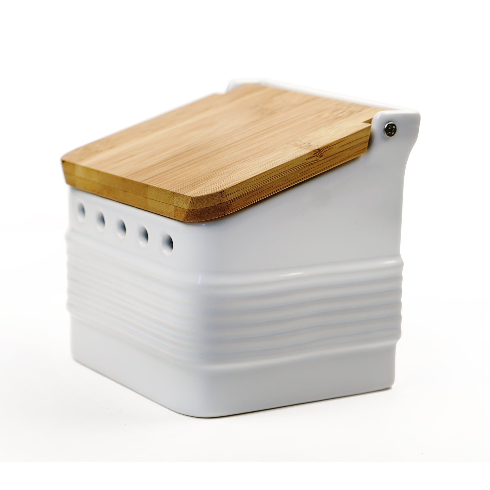 RSVP International, Stoneware Garlic Keeper, 4.5x4x4.5 inches, White ...