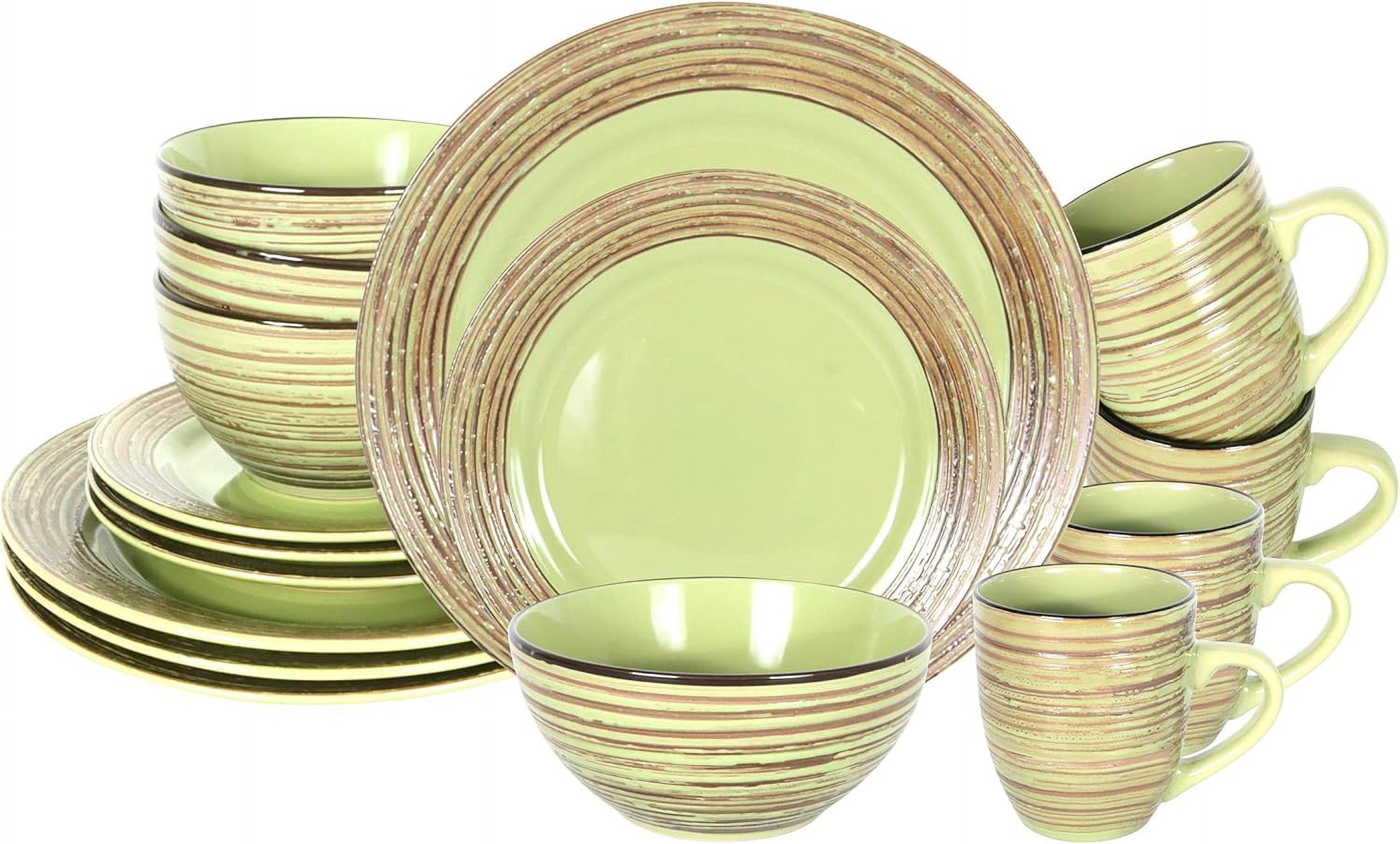 Stoneware Handcrafted Tree Bark Effected Glaze Dinnerware Set (Oak ...