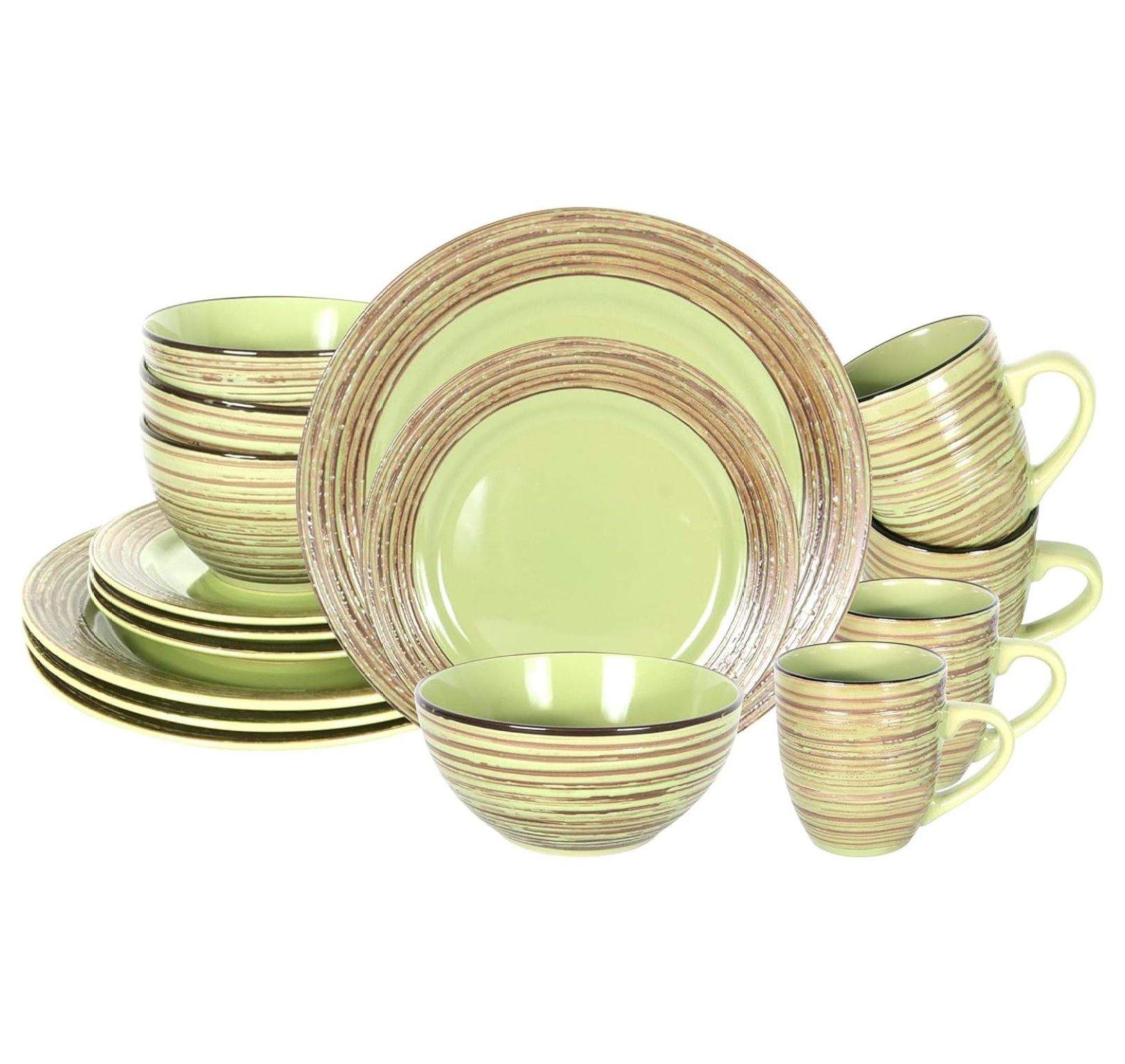 Stoneware Handcrafted Tree Effected Glaze Dinnerware Set (Oak Forest ...