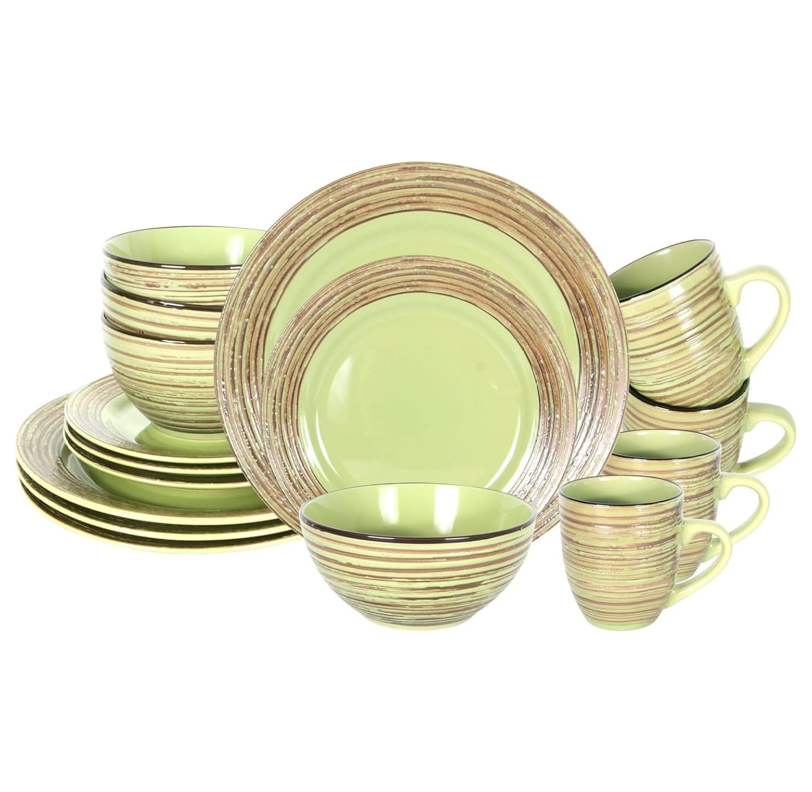 Stoneware Handcrafted Tree Effected Glaze Dinnerware Set (Oak Forest ...