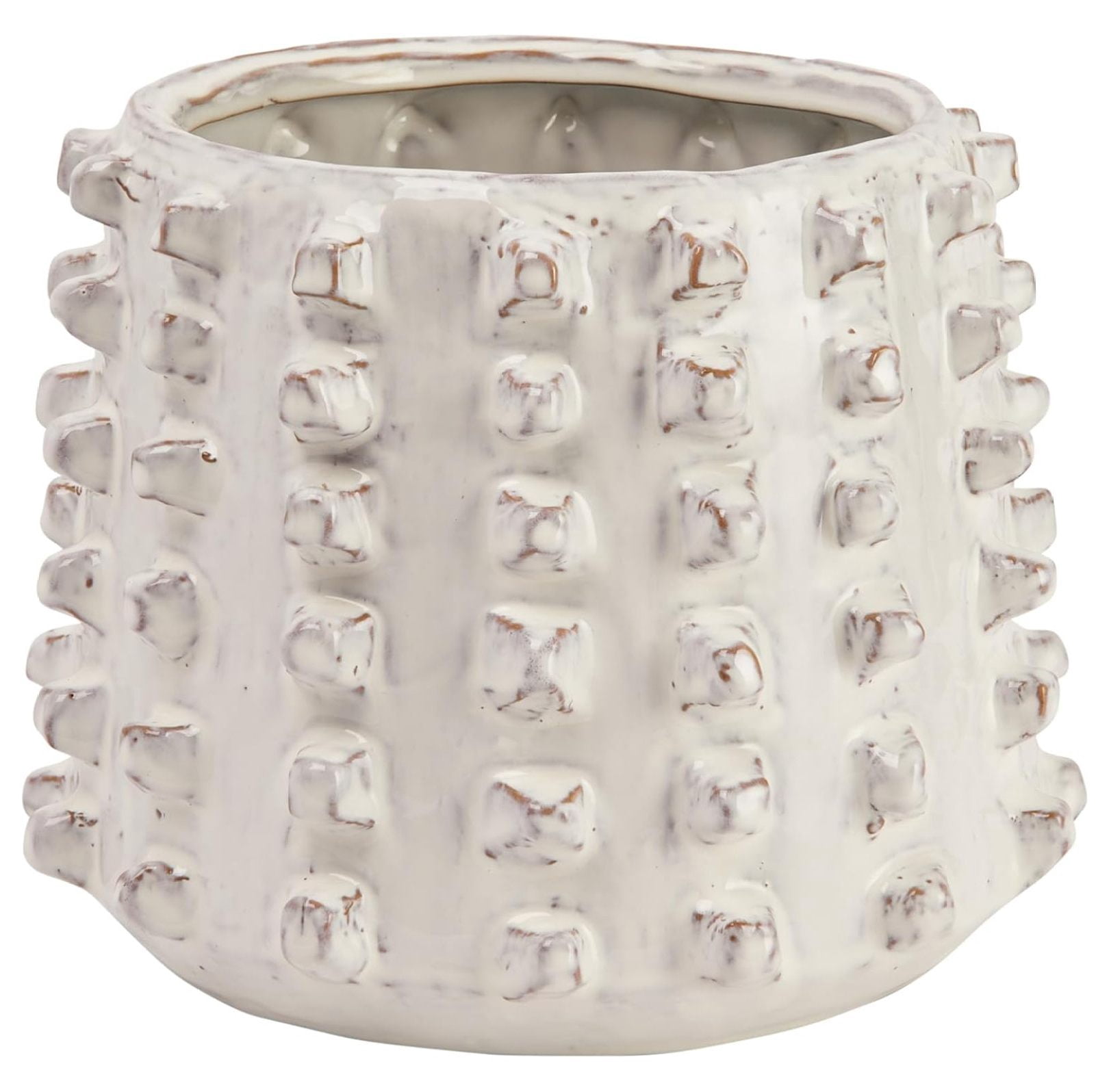 Stoneware Sculptural Raised Dots, Ivory Planter - Walmart.com