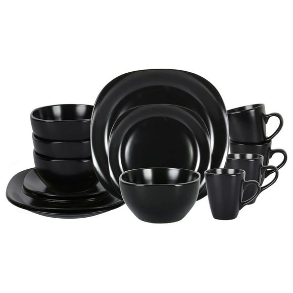 Matte Black Square Dinnerware Set