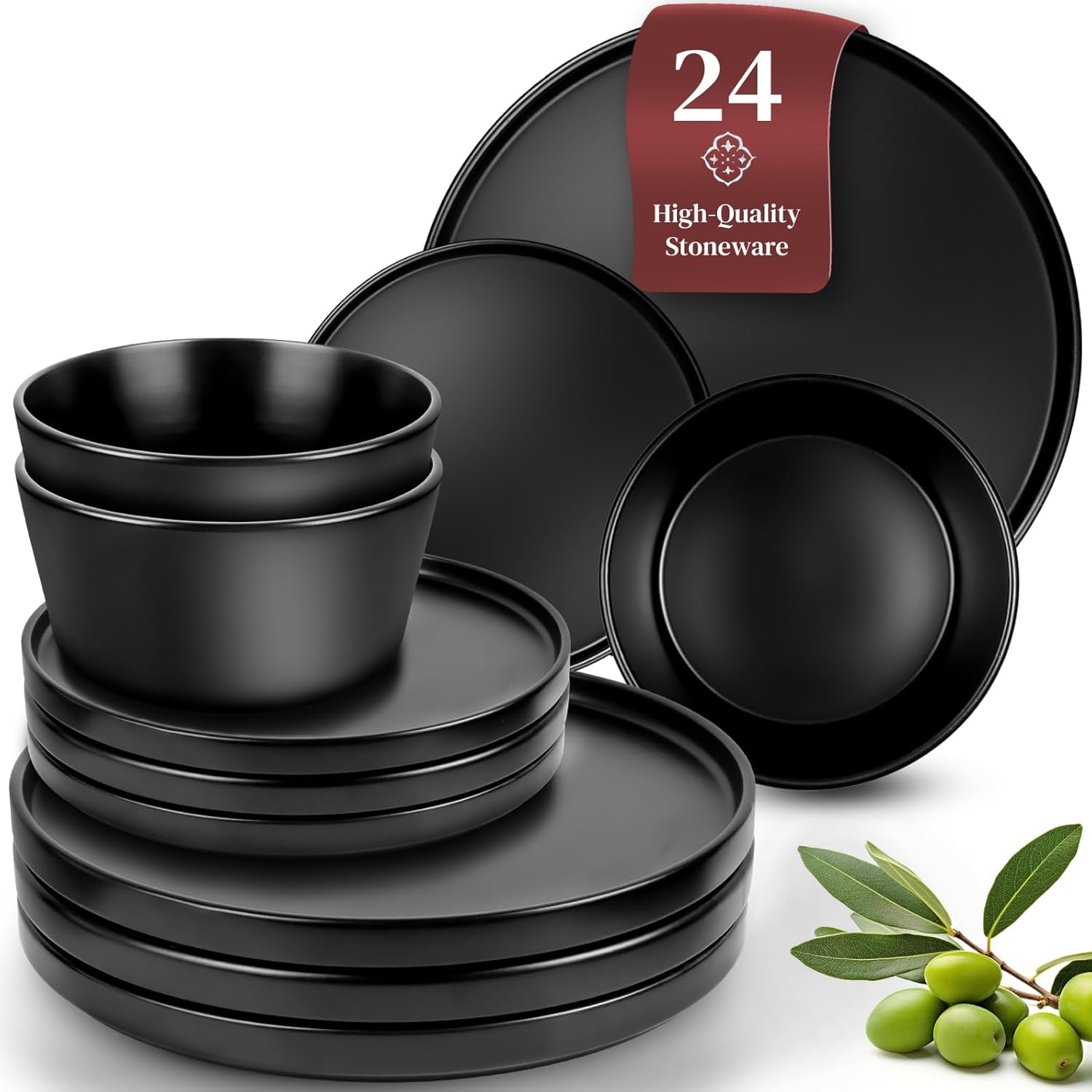 Stoneware dinnerware set 4 persons 12 pcs - Mediterranean dinnerware ...