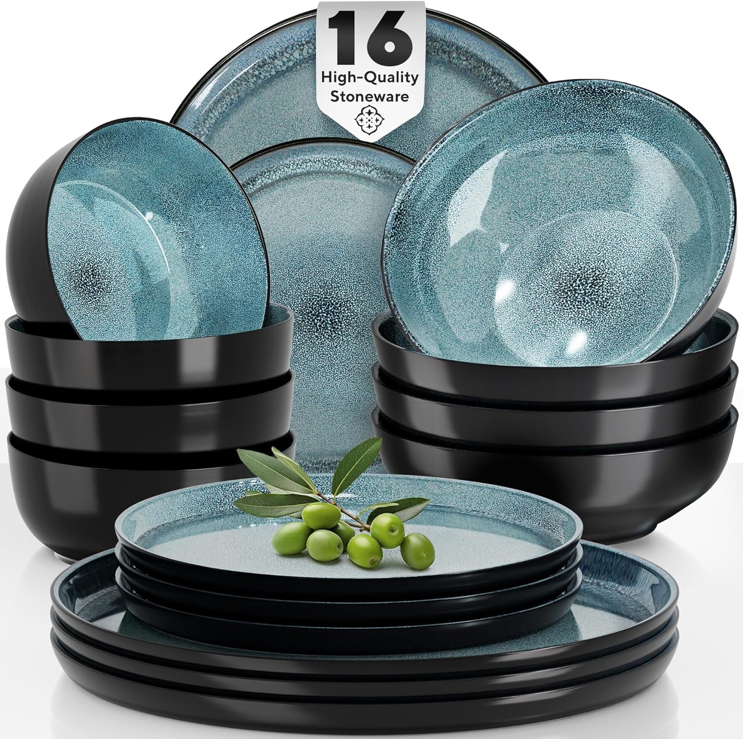 Stoneware dinnerware set 4 persons 12 pcs - Mediterranean dinnerware ...