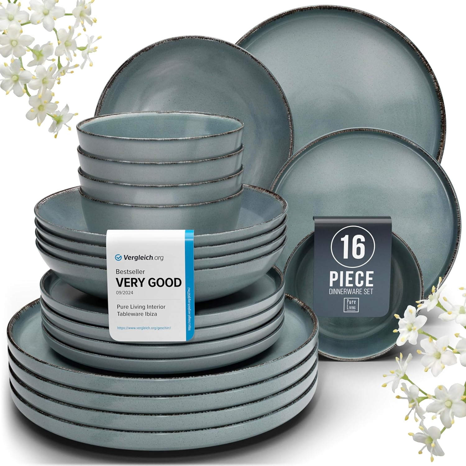 Stoneware dinnerware set 4 persons 12 pcs - Mediterranean dinnerware ...