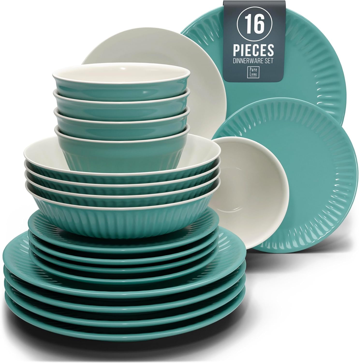 Stoneware dinnerware set 4 persons 12 pcs - Mediterranean dinnerware ...