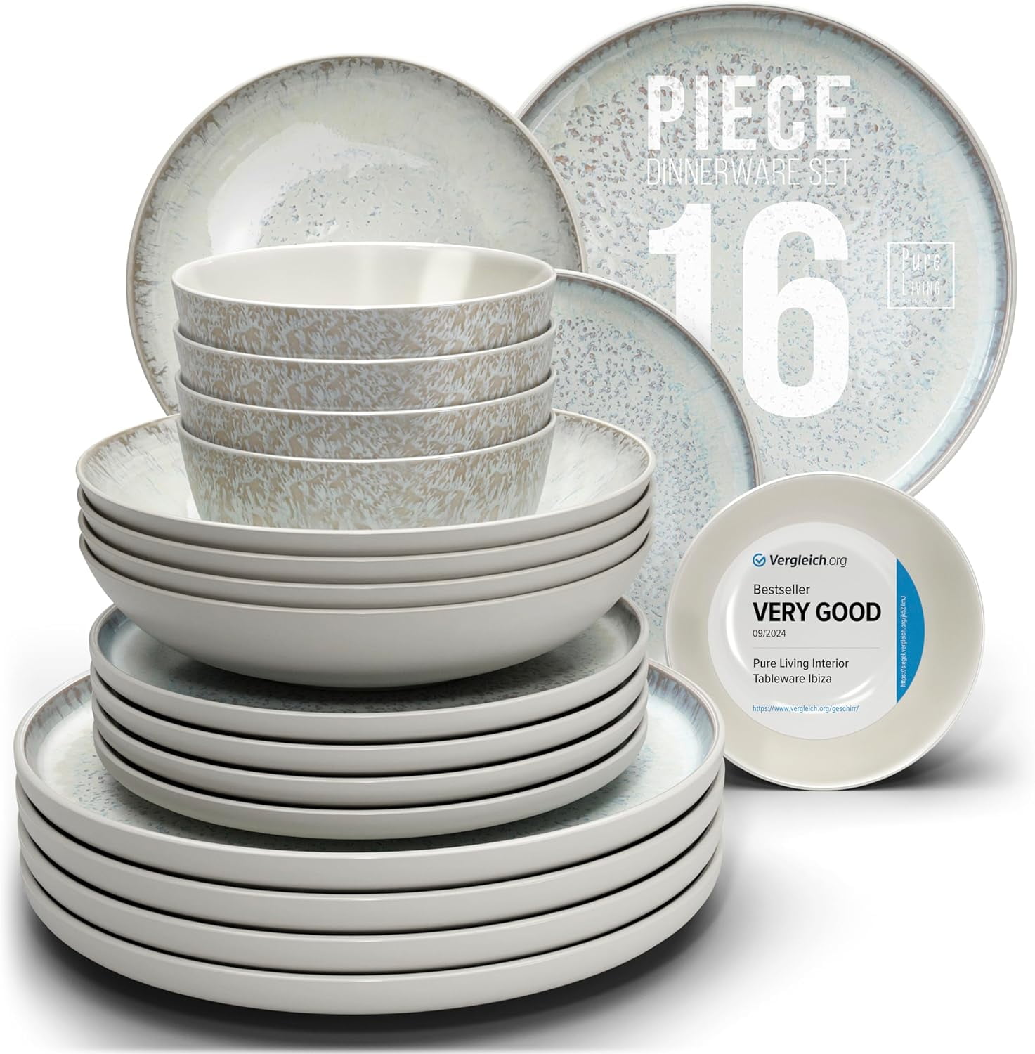 Stoneware dinnerware set 4 persons 12 pcs - Mediterranean dinnerware ...